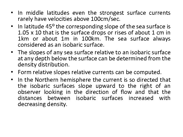 Ocean Currents Definition and features Measurement of currents