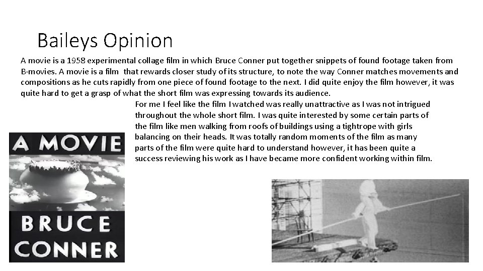 Bruce Conner A movie 1958 In the beginning