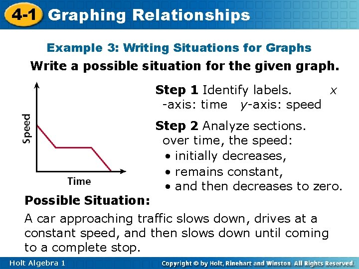 4 1 Graphing Relationships Objectives Match simple graphs