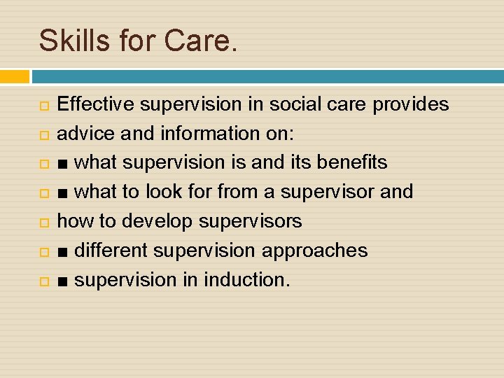 HEALTH AND SOCIAL CARE SUPERVISION AND APPRAISAL Kerry