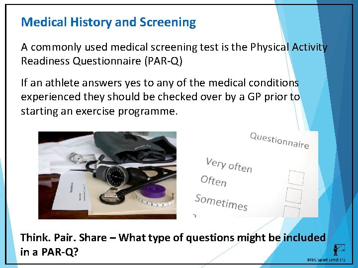 Unit 3 Training for Personal Fitness Learning objectives