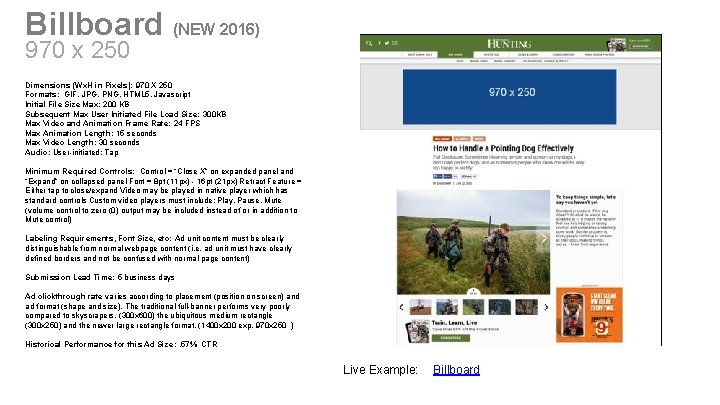 1 DIGITAL AD PRODUCTS MENU SPECS Table of