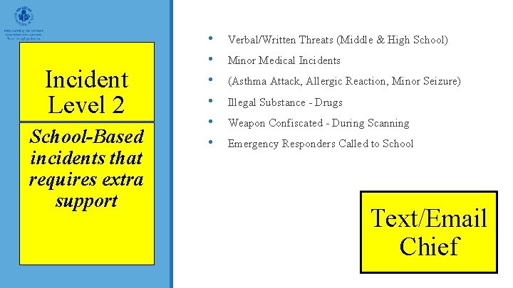 Emergency Incident Report Framework Leveled Responses Purpose o