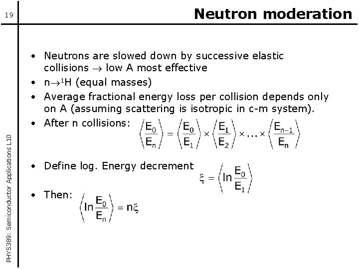 PHYS 389 Semiconductor Applications L 10 1 Lecture