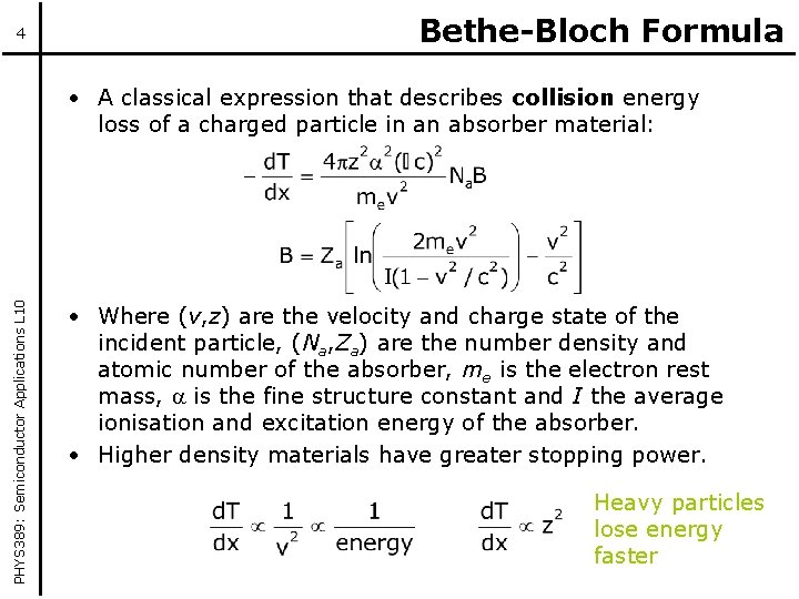 PHYS 389 Semiconductor Applications L 10 1 Lecture