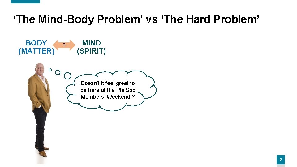 The Hard Problem of Consciousness The Philosophical Society