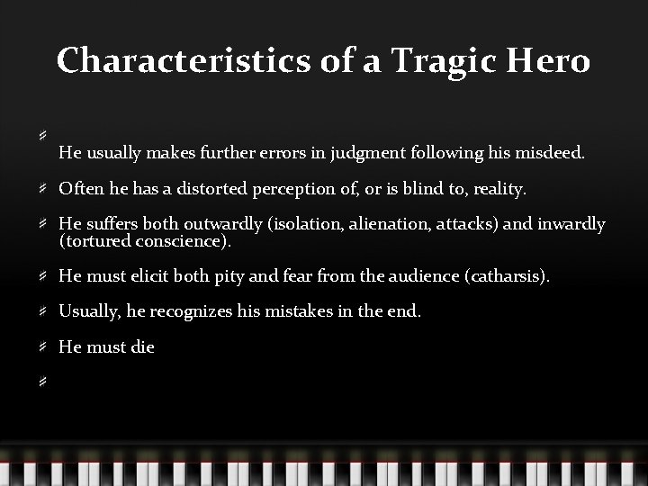 Essential Elements of a Shakespearean Tragedy Characteristics of
