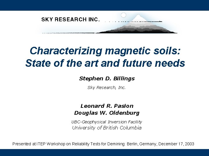 Characterizing magnetic soils State of the art and