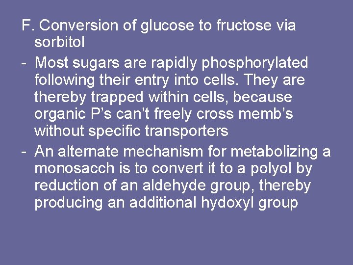 UNIT II Intermediary Metabolism of monosaccharides and disaccharides