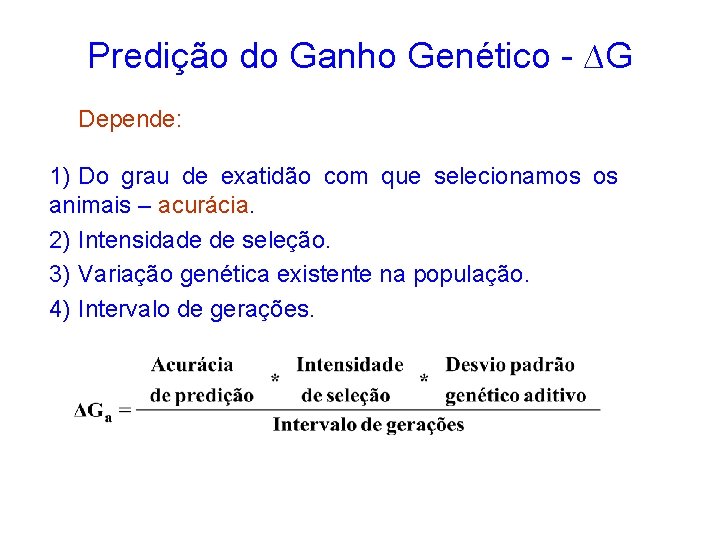 Resposta Seleo ou Ganho Gentico Fernando Baldi Resposta