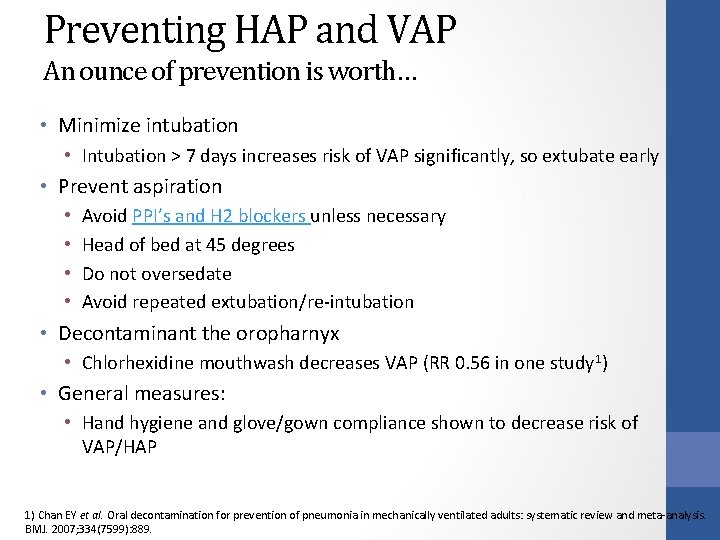 Hospital and Ventilator Associated Pneumonia HAPVAP Welcome to