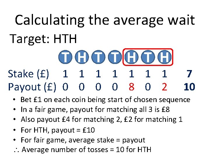 Coin tossing sequences Martin Whitworth MBWhitworth Toss a