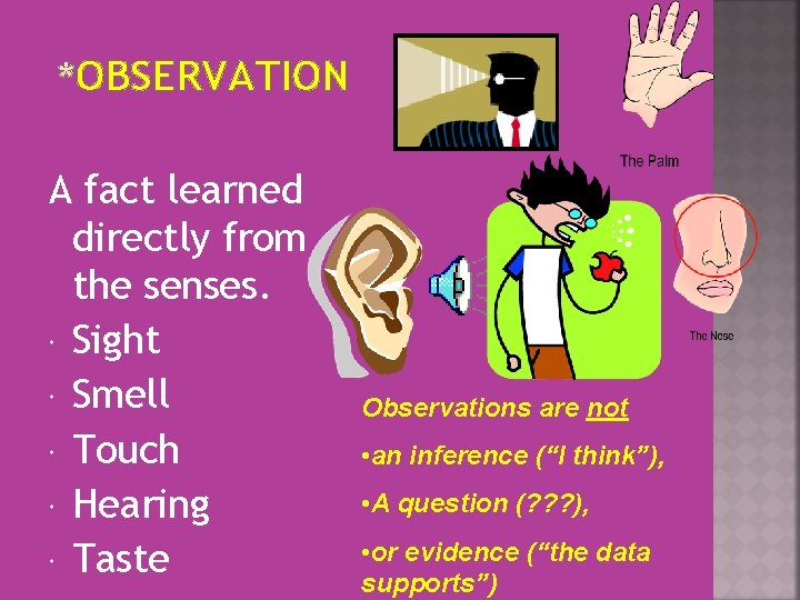 SCIENTIFIC PROCESSES 1 Observation noting down daily occurrences