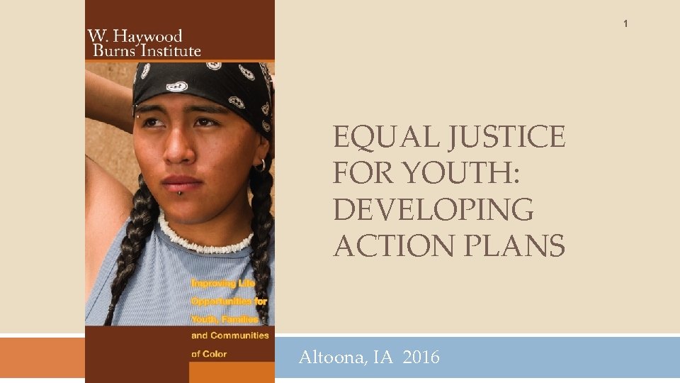 1 EQUAL JUSTICE FOR YOUTH DEVELOPING ACTION PLANS