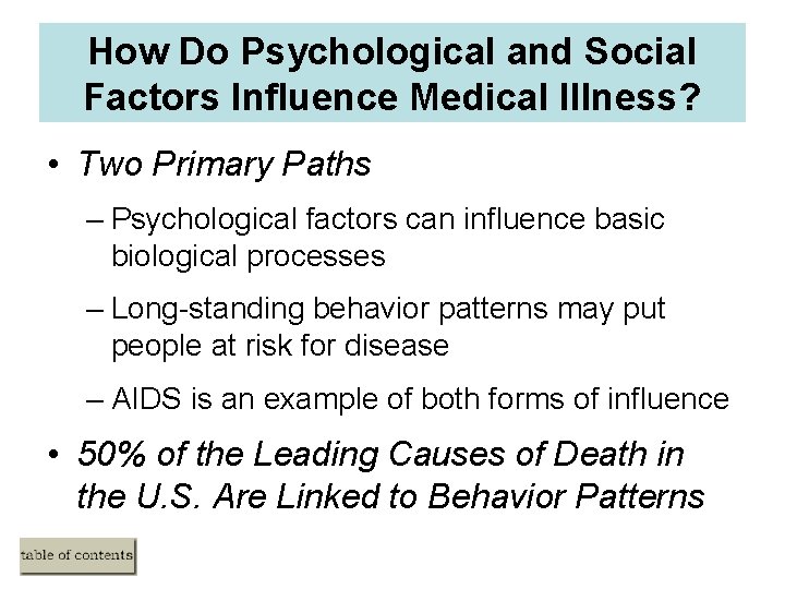Physical Disorders and Health Psychology Chapter 7 Psychological
