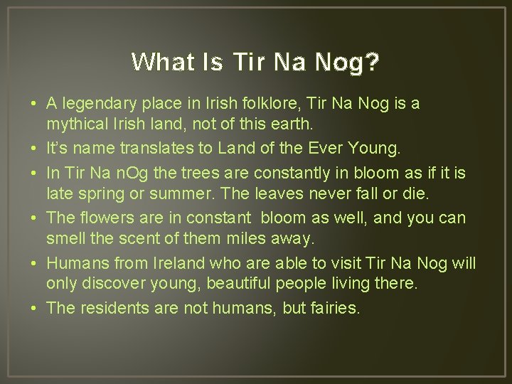 Tir Na Nog A Unique Irish Legend Powerpoint
