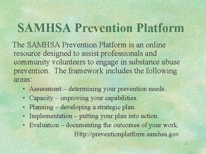 Module IX CommunityBased Substance Abuse Prevention Learning Objectives