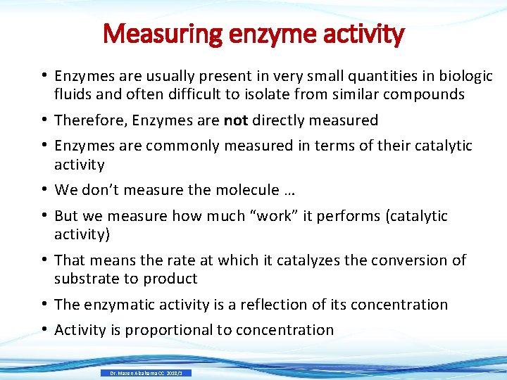 Enzymes Part 1 Lecture 8 Dr Mazen Alzaharna