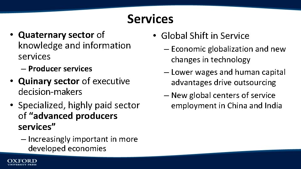 Chapter 7 The Geography of Three Economic Sectors