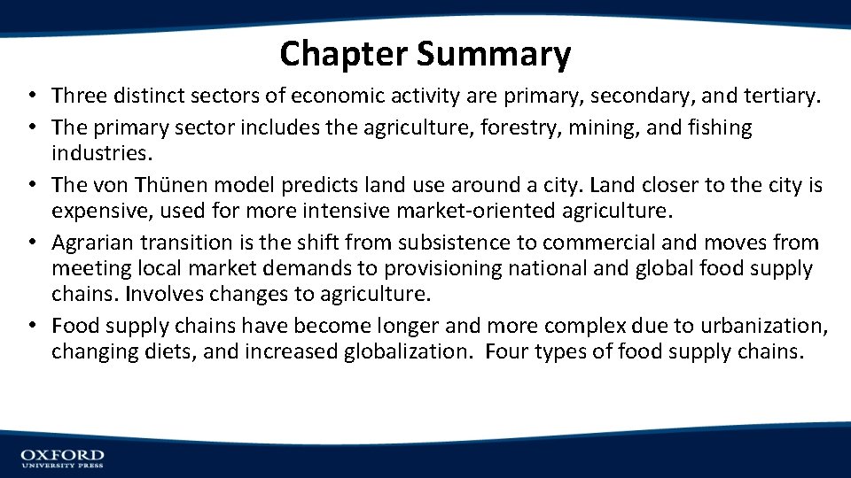 Chapter 7 The Geography of Three Economic Sectors