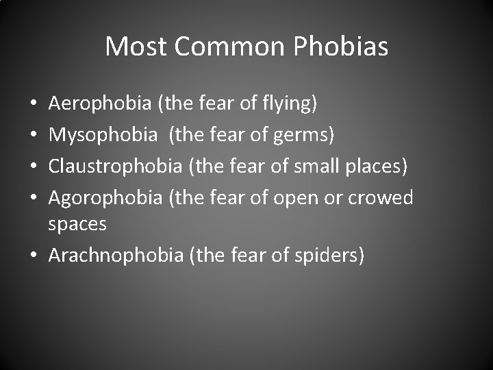 Most Common Phobias Aerophobia the fear of flying
