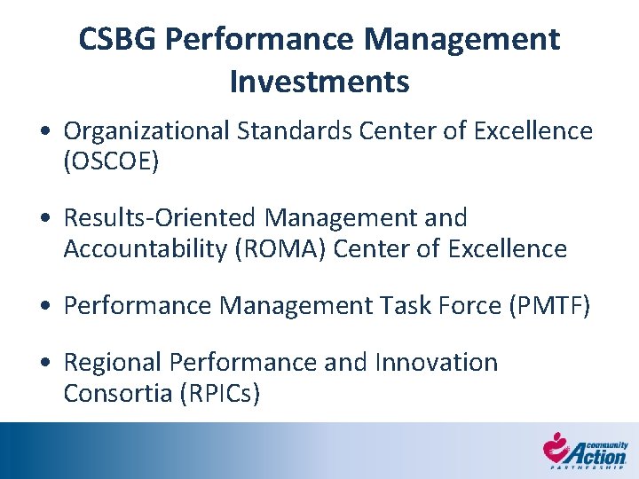 Organizational Standards Carolyn Vander Giesen CSBG Performance Management