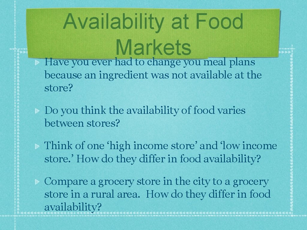 Physical Factors and how they influence food choices