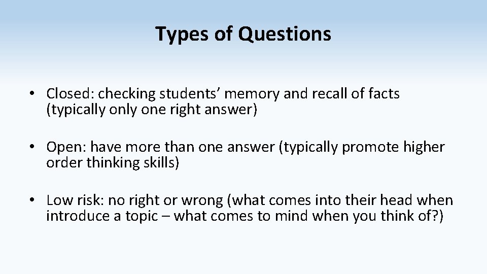 Going Deeper into Questioning and Feedback in English