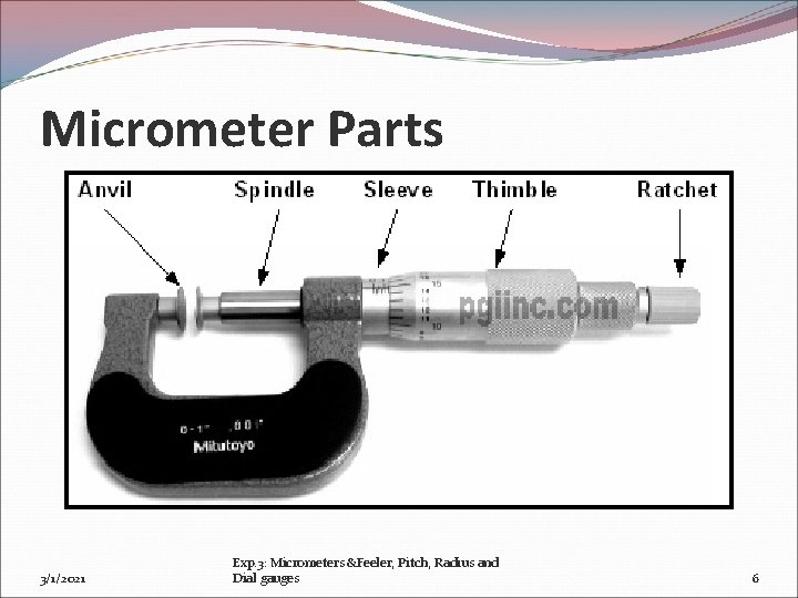 Exp 3 Micrometers Feeler Pitch and Radius gauges