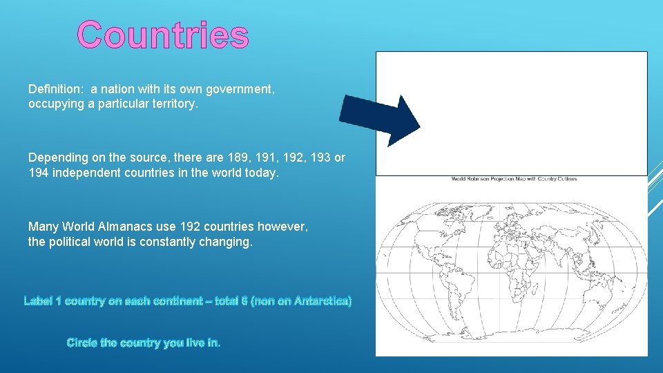 GEOGRAPHY FLIPBOOK Facts about the Continents Oceans Continents