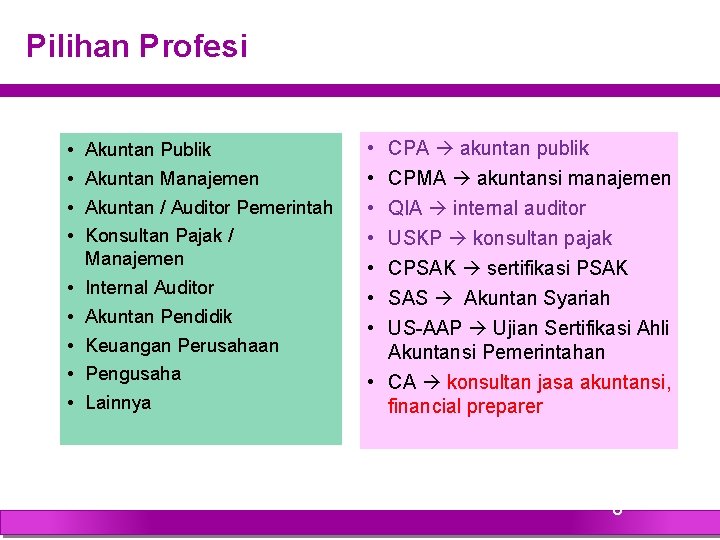 TANTANGAN PROFESI AKUNTAN PERSAINGAN GLOBAL Agenda Tantangan Akuntan
