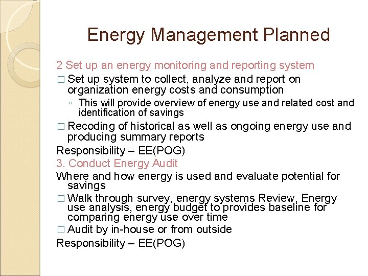 Energy Management Proposed At KTPS Objectives for Energy
