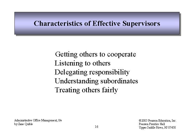 Chapter 9 Supervising Office Employees Administrative Office Management