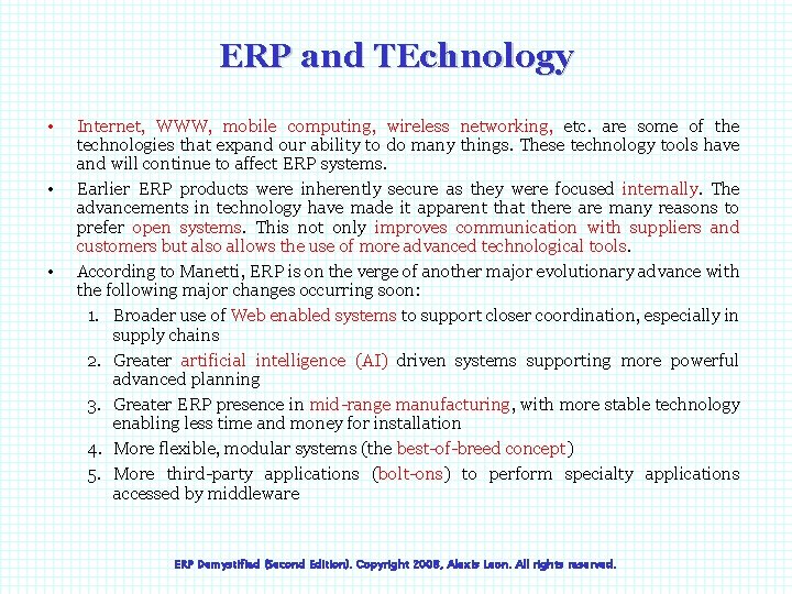 17 Advanced Technology and ERP Security ERP Demystified