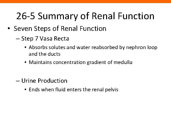26 5 Summary of Renal Function Seven Steps
