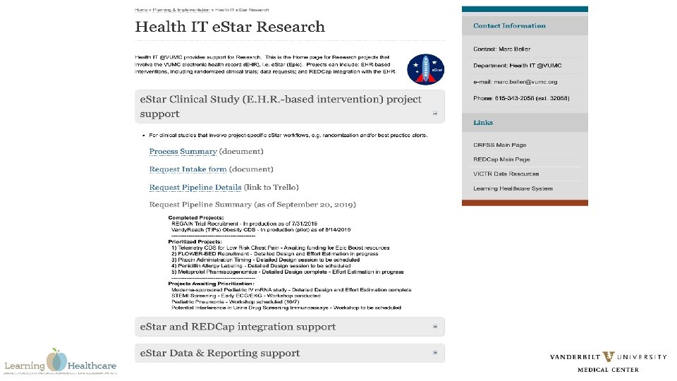 The Vanderbilt LHS Platform Learning from what we