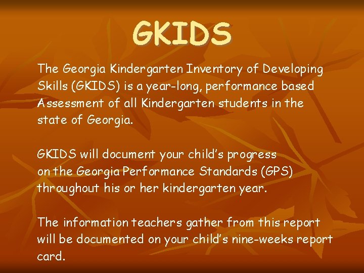 Welcome to Kindergarten at Cumming Elementary School Curriculum