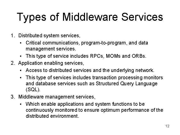 Introduction to Middleware 1 Outline What is middleware