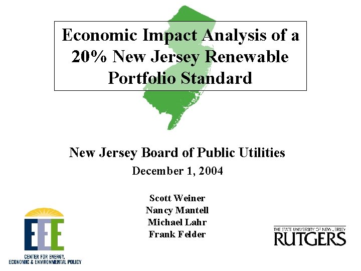 Economic Impact Analysis of a 20 New Jersey