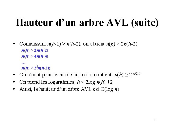 Arbres AVL Arbres AVL 1 Arbres AVL Les