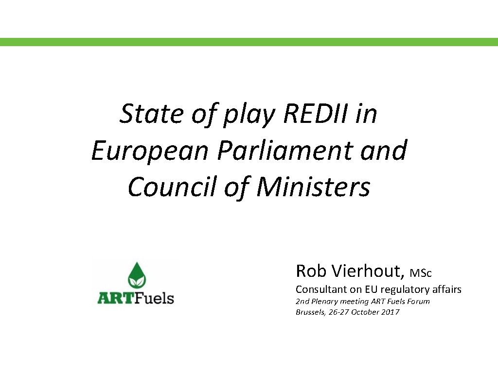 State of play REDII in European Parliament and