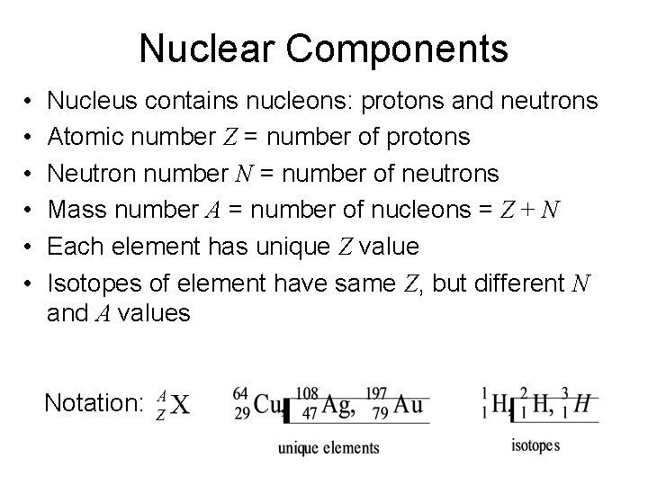 Basic Properties of Nuclei For F Y B