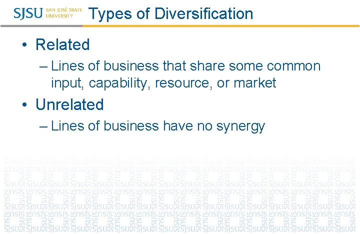 Diversification B 290 Diversification Diversification The entry into