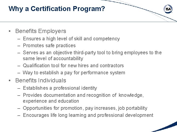 ISA The International Society of Automation Standards Certification