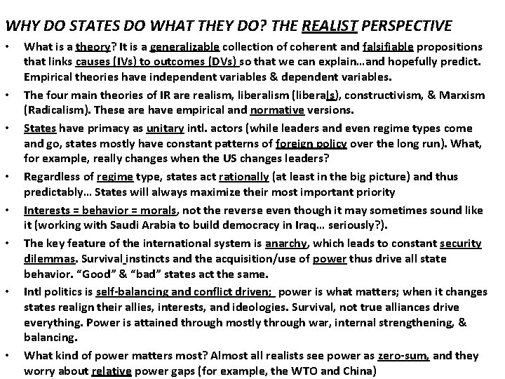 WHY DO STATES DO WHAT THEY DO THE
