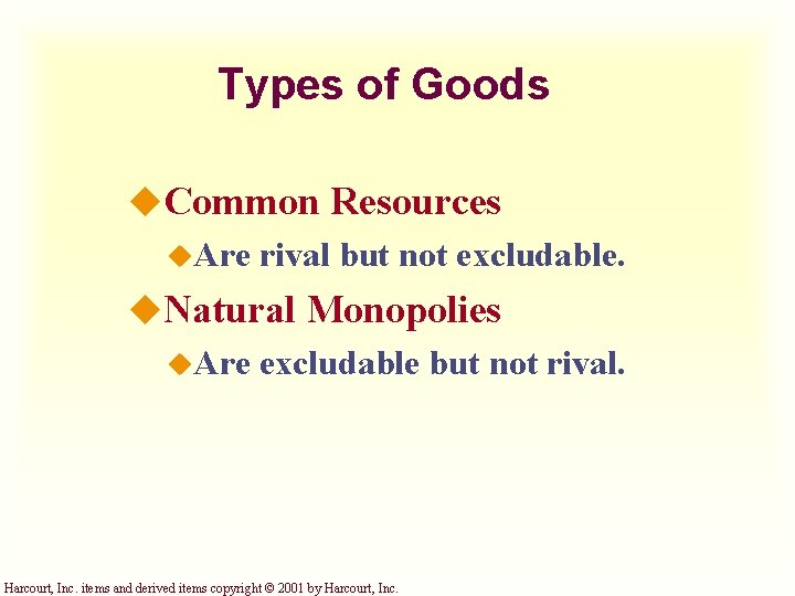 Public Goods and Common Resources Chapter 11 Copyright