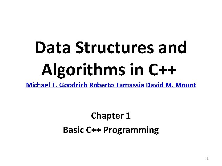 Data Structures and Algorithms in C Michael T