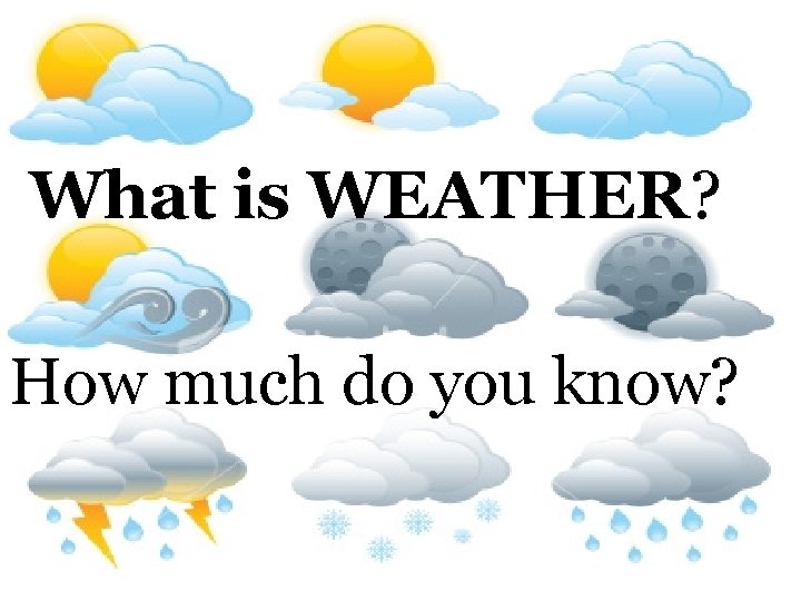What is WEATHER How much do you know