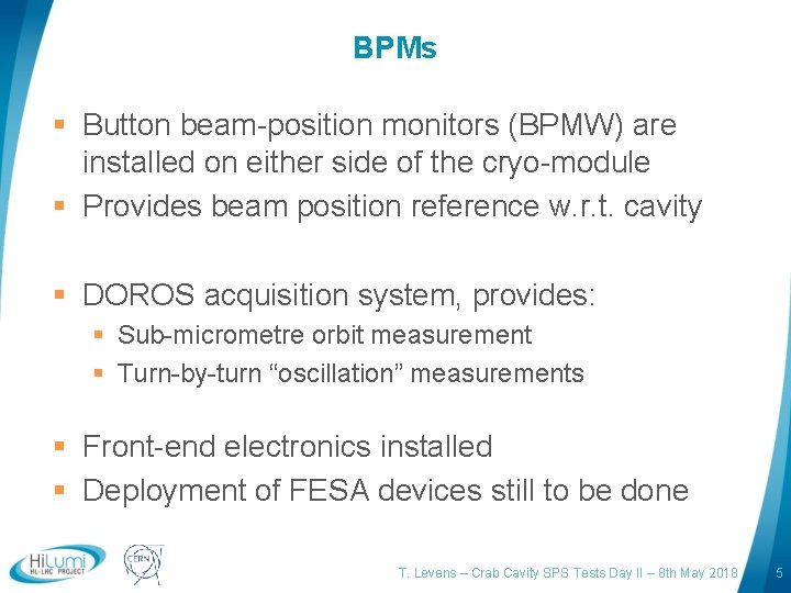 Beam Instrumentation with SPS Crabs T Levens on