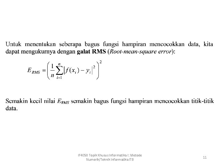 Regresi Bahan Kuliah IF 4058 Topik Khusus Informatika